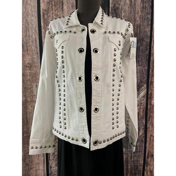 TIA | Jackets & Coats | New Tia Dot Jacket In White | Poshmark